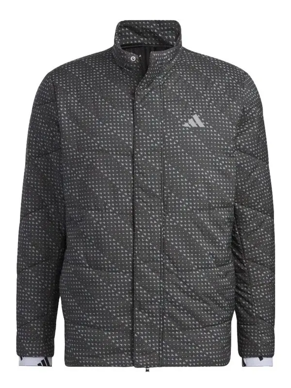 Adidas Graphic Full-zip Long Sleeve Padded Jacket - Black