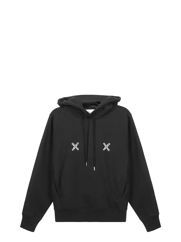 Kenzo Long Sleeve Hooded Sports Hoodie - Black