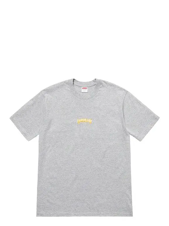 Supreme Ss19 Fronts Tee Heather Round Neck Pullover Short Sleeve Gray - Gravel