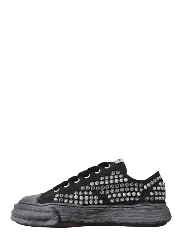 Mihara Yasuhiro Studded Canvas Low Top Sneakers - Black/black