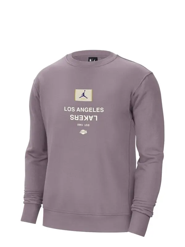 JORDAN Los Angeles Lakers Courtside Nba Fleece Crew-neck Sweatshirt - Purple Smoke