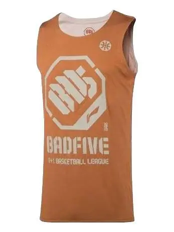 LI-NING Badfive Logo Basketball Jersey - Orange/white