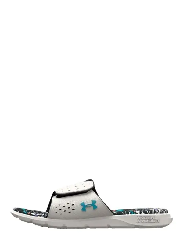 Under Armour Ignite Graphic Footbed Slide - Grey Mist/blue Surf