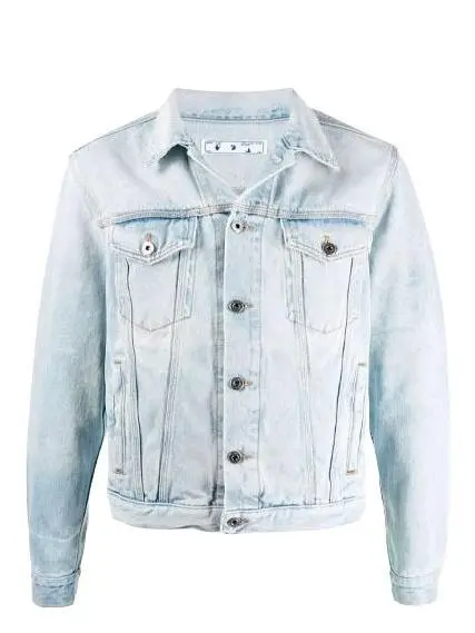 Off-White Fw21 Arrow Printing Denim Jacket - Blue