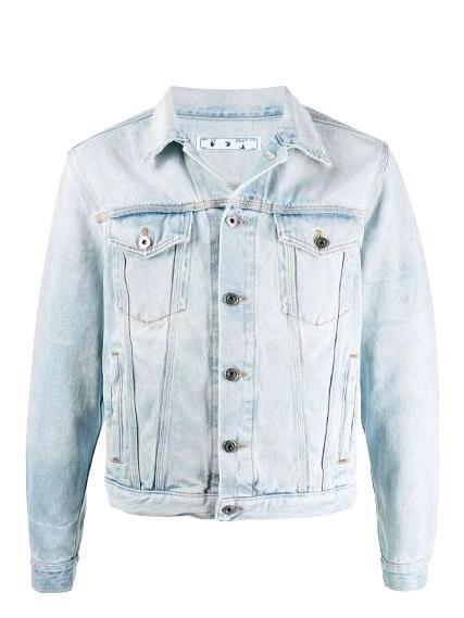 Off-White Fw21 Arrow Printing Denim Jacket - Blue