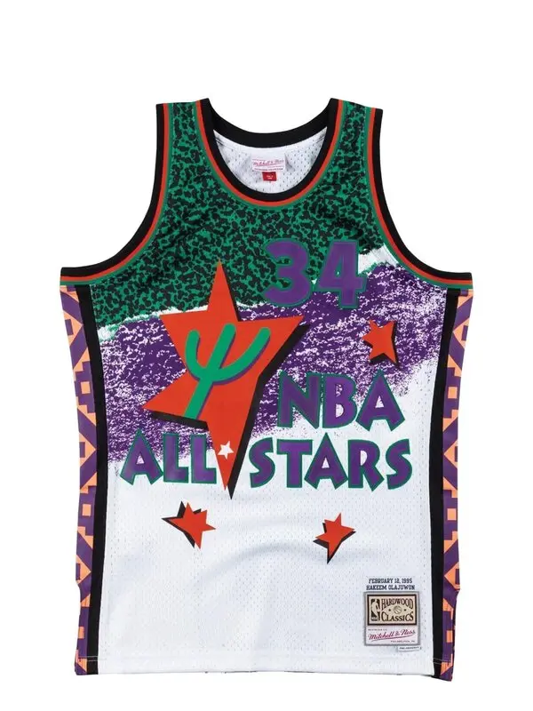 Mitchell & Ness X Nba All-star West Jersey Hakeem Olajuwon 34 - White/green/purple