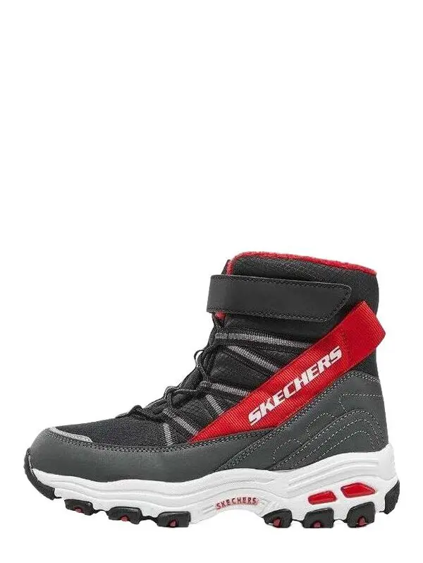Sketchers D'lites Lace-up Boots With Hook-and-loop Closure - Black/red
