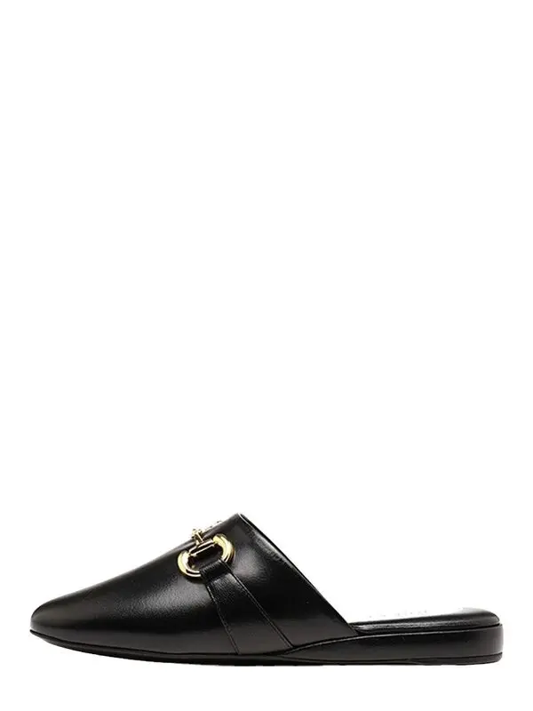 Gucci Princetown Leather Mules With Horsebit Detail - Black