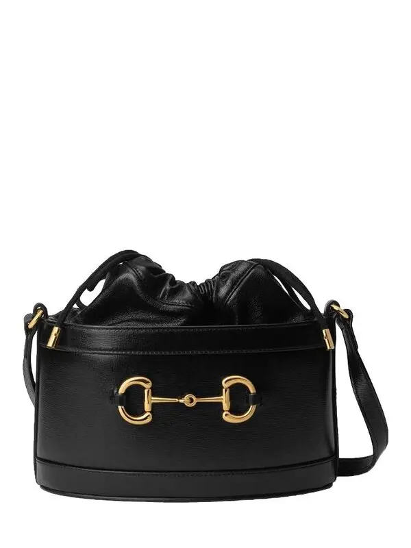 Gucci Horsebit 1955 Drawstring Bucket Bag - Black