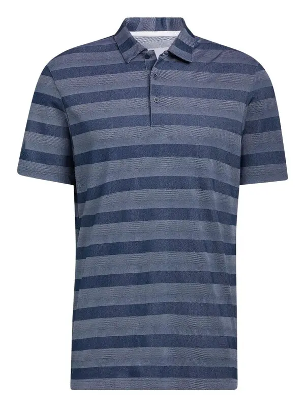 Adidas Ss22 Stripe Printing Short Sleeve Blue Polo Shirt - Default Color