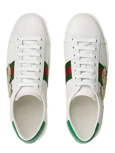 Gucci Ace 'bananya' Sneakers - White/green/red