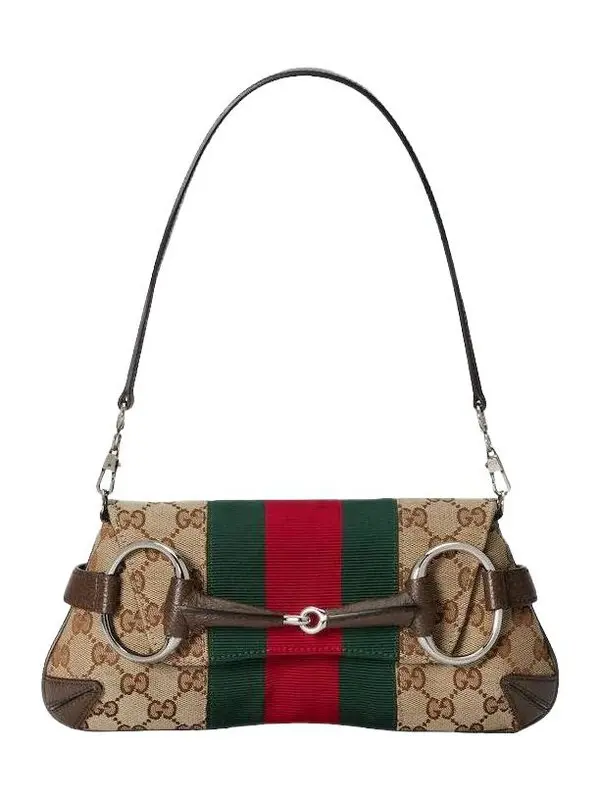 Gucci Horsebit Chain Small Shoulder Bag - Beige/ebony