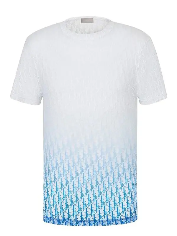 Dior Gradient Plain Knitted Oblique Print For - White