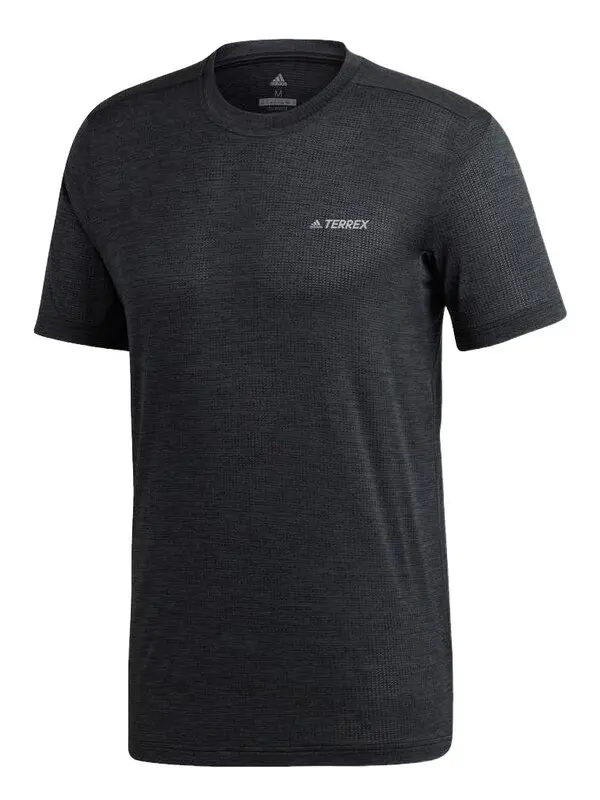 Adidas Sports Logo Solid Color Short Sleeve Carbon Black T-shirt - Multi-color