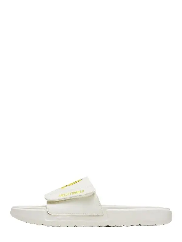ANTA Sporty Slides With Graphic Detail - White/yellow/black