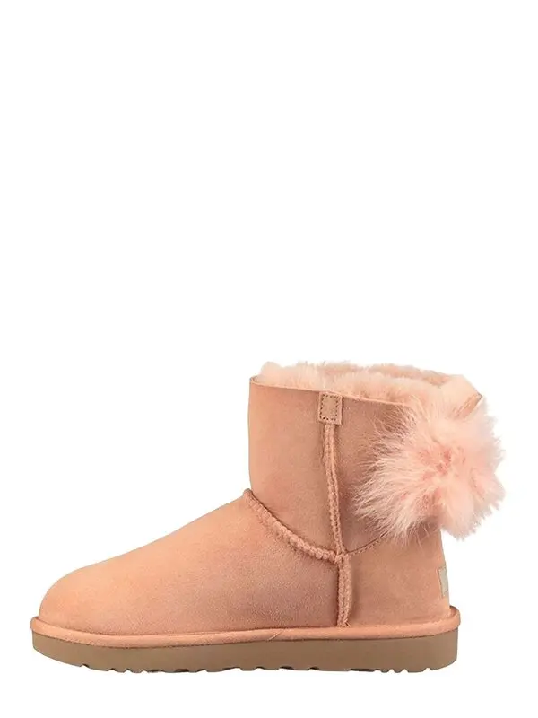 UGG Fluff Bow Mini Boots - Pinkred
