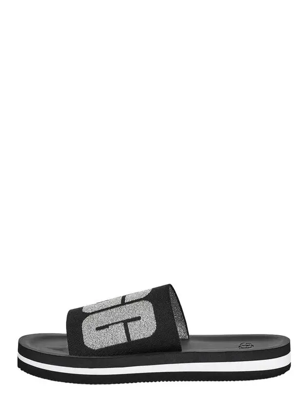 UGG Zuma Metallic Graphic Slides - Black