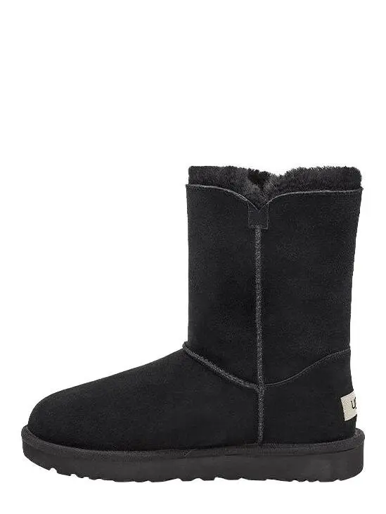 UGG Bailey Button Charm Metallic Alphabet Boot - Black
