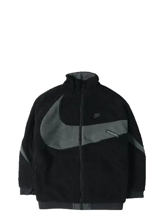 Nike Stand Collar Fleece Reversible Jacket - Black