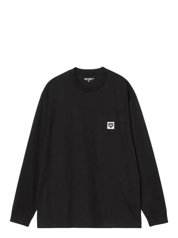 Carhartt Work In Progress Pocket Heart Long Sleeve T-shirt - Black
