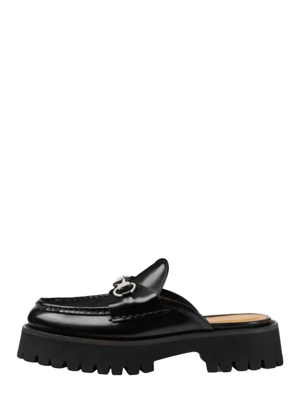Gucci Mule With Horsebit Leather - Black