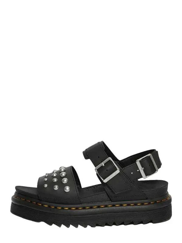 Dr. Martens Voss Leather Studded Platform Sandals - Black