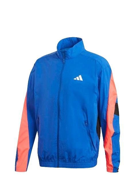 Adidas Woven Track Jacket With Contrast Paneling And Logo - Blue