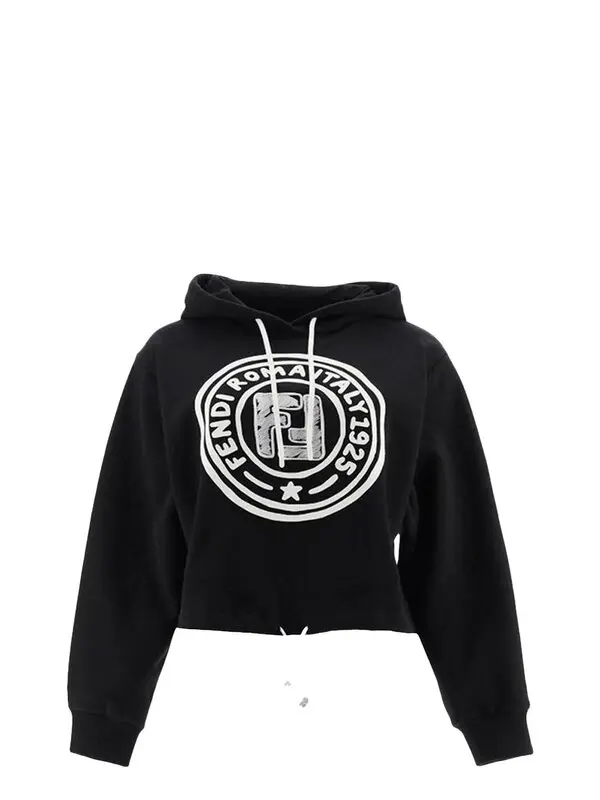 Fendi F Pattern Printing Hoodie - Black