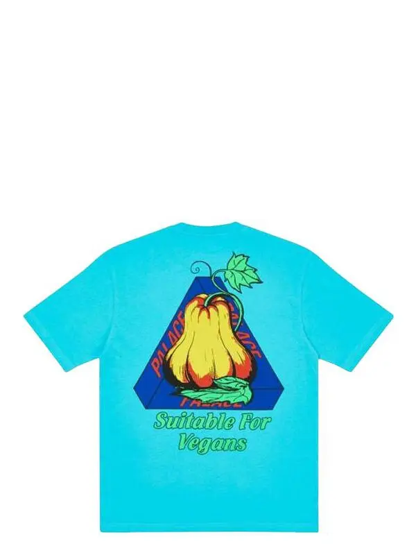 PALACE Nein Cheese Nein Egg T-shirt Back Printing Short Sleeve - Blue