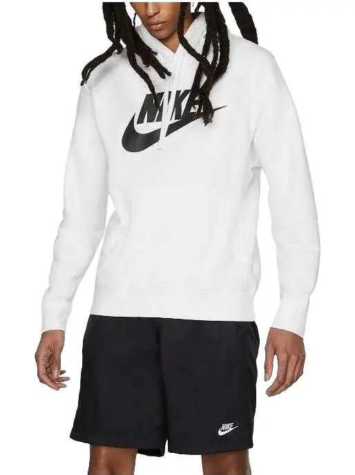 Nike Fleece Graphic Pullover Hoodie - White/black