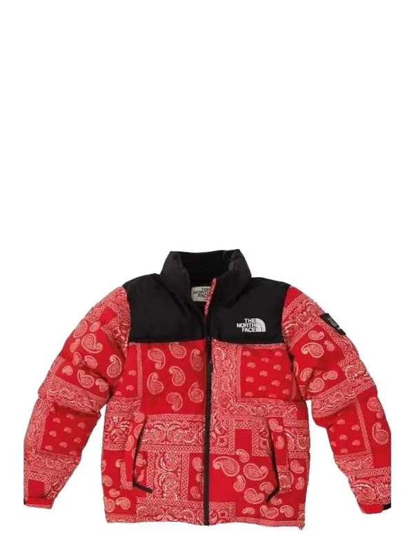 The North Face Nuptse Bandana Print Down Jacket - Red