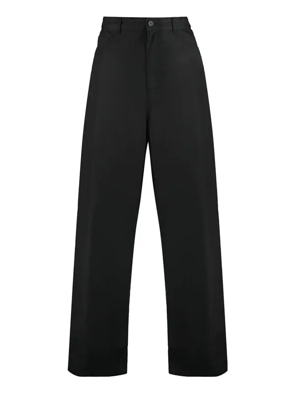 Balenciaga Cotton Trousers - Black