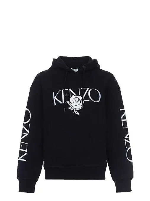 Kenzo Rose Alphabet Hoodie - Black