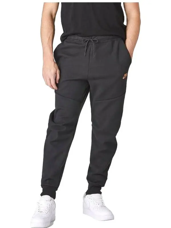 Nike Tech Fleece Brushed Sweatpants 'black - Black/orange