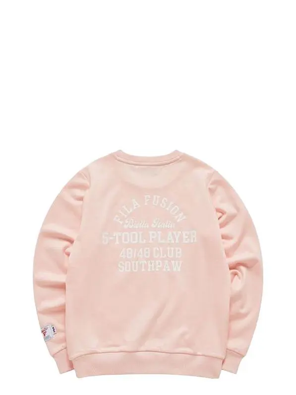 FILA FUSION Logo Print Crewneck Sweatshirt - Tan