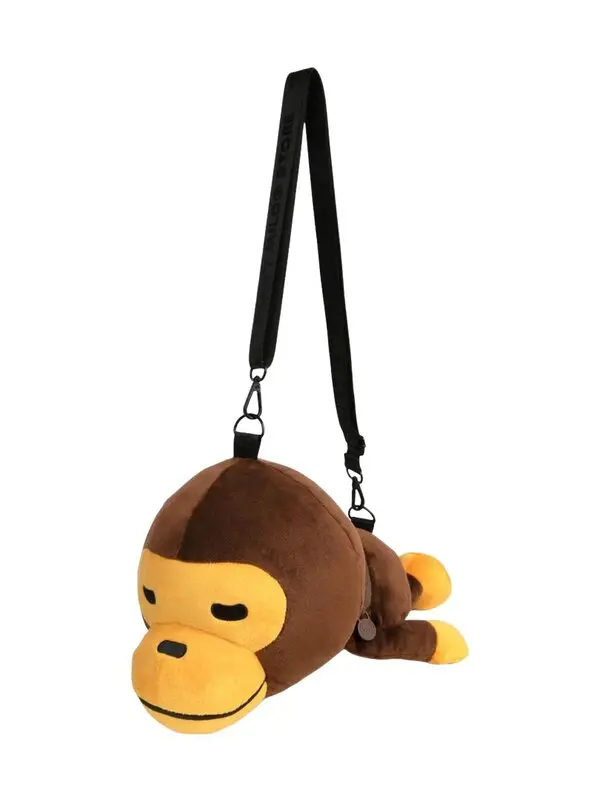 A BATHING APE Baby Milo Plush Crossbody Bag - Brown