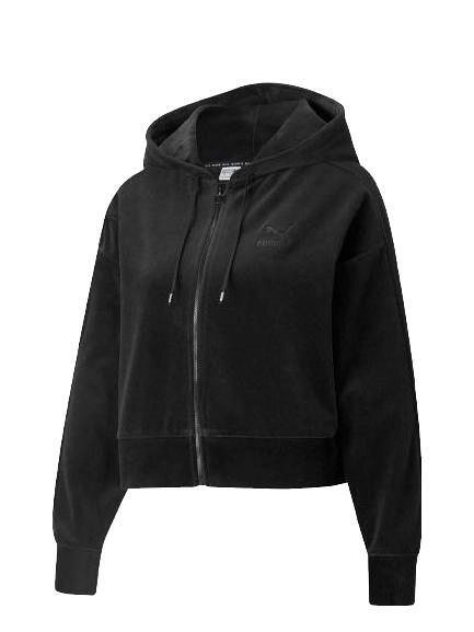 PUMA Casual Embroidered Short Hooded Jacket - Black