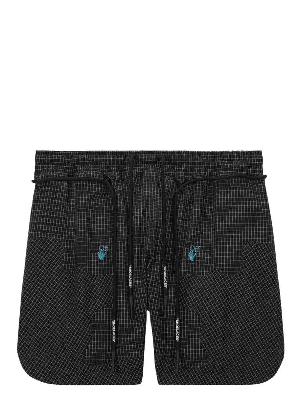 Nike X Off-white Woven Plaid Shorts - Black