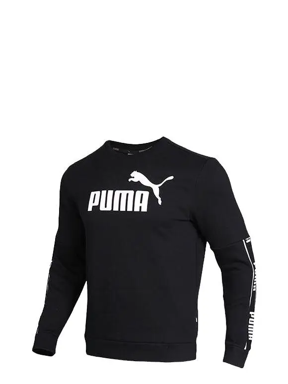 PUMA Fleece Pullover With Logo Detail - Black