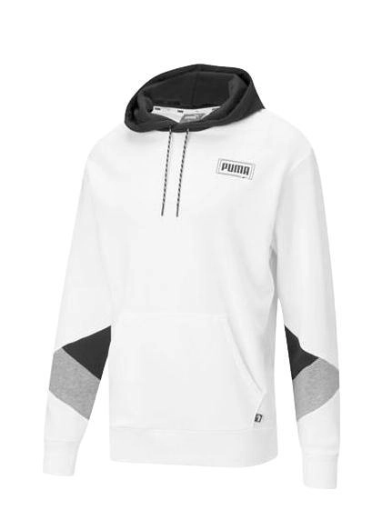 PUMA Rebel Color Match Knitted Sports Hooded Sweater - White