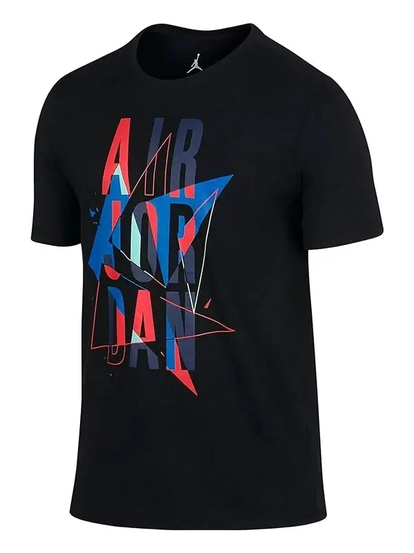 JORDAN Retro 8 Aqua Short Sleeve T-shirt 'black - Black/multi-color