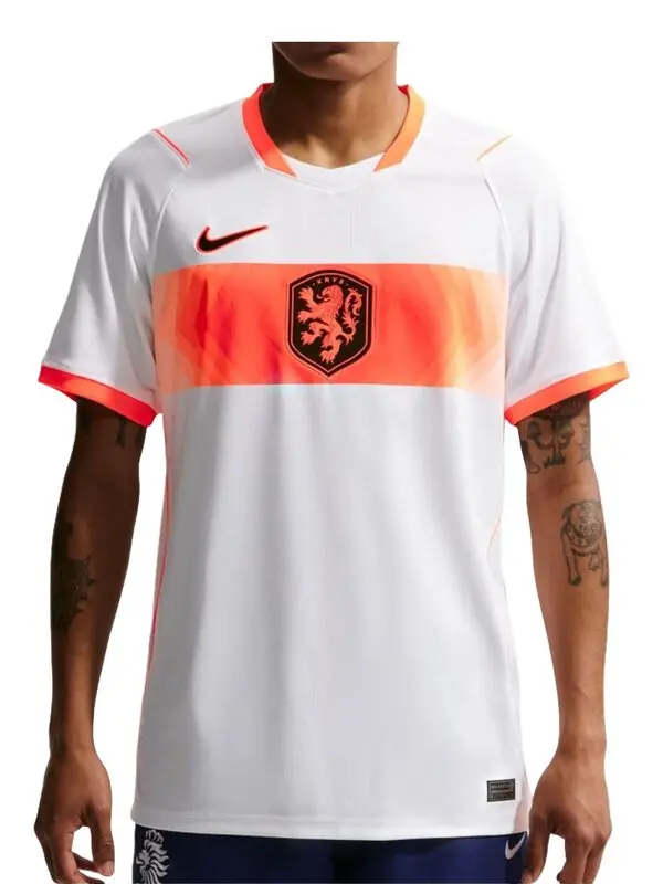 Nike Netherlands 2026 Stadium Away Replica Dri-fit Jersey - White/hyper Crimson