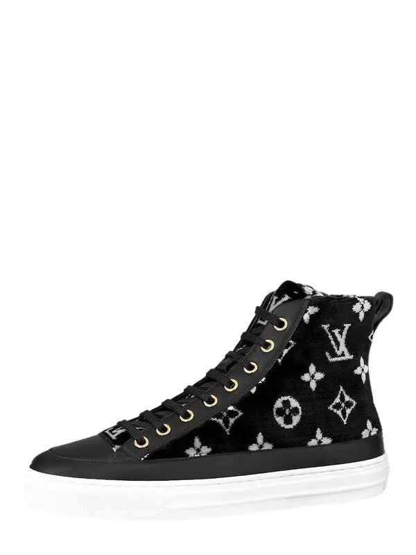 LOUIS VUITTON Stellar High Top Sneakers - Black/gold/white