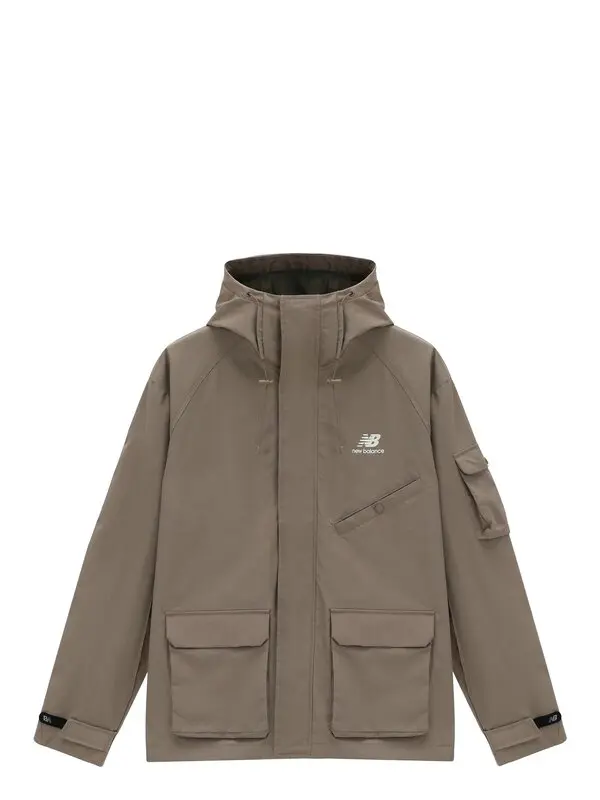 NEW BALANCE Hooded Jacket - Brown