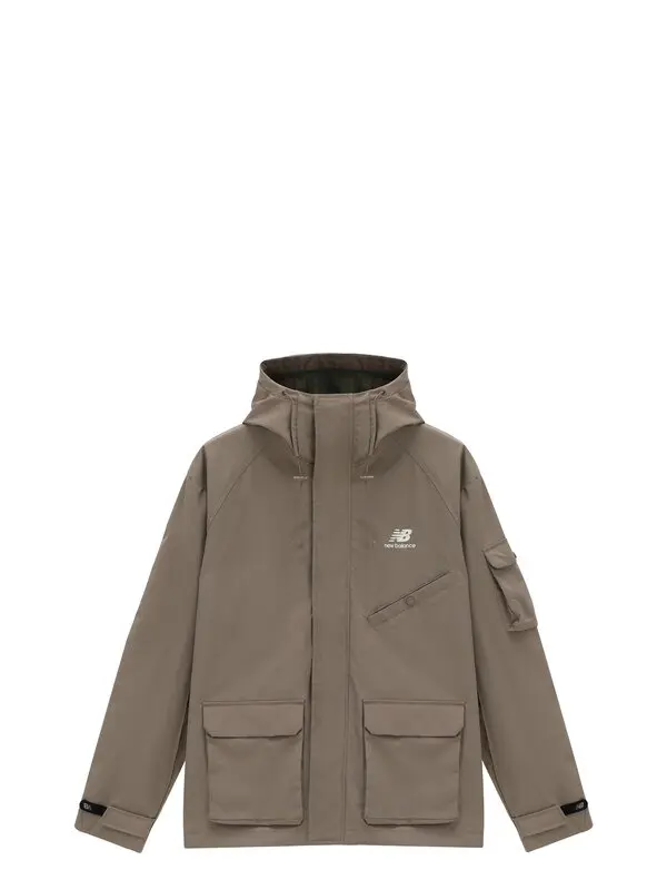 NEW BALANCE Hooded Jacket - Brown