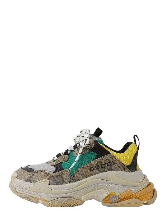 Balenciaga X Gucci The Hacker Project Triple S Sneakers - Beige/green/yellow
