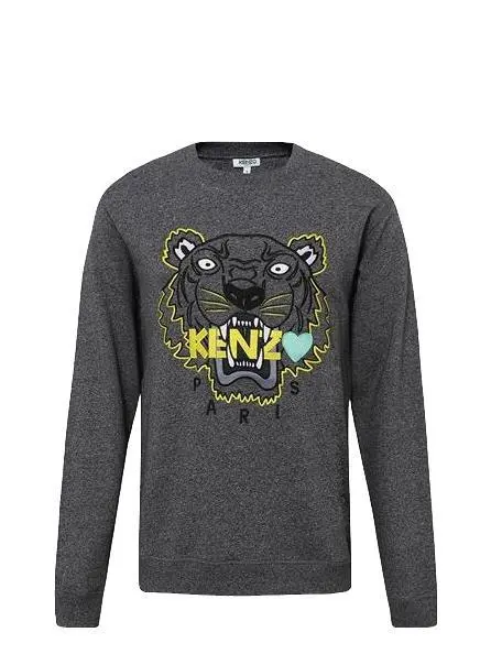 Kenzo Embroidered Tiger Head Sweatshirt - Grey
