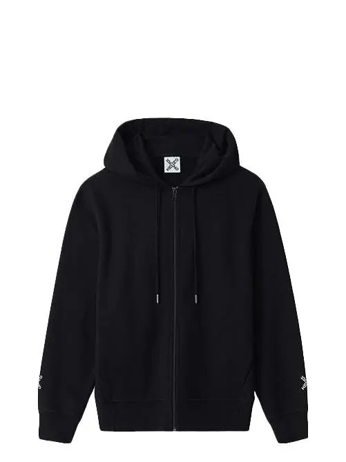 Kenzo Alphabet Printing Hooded Zipper Hoodie - Black