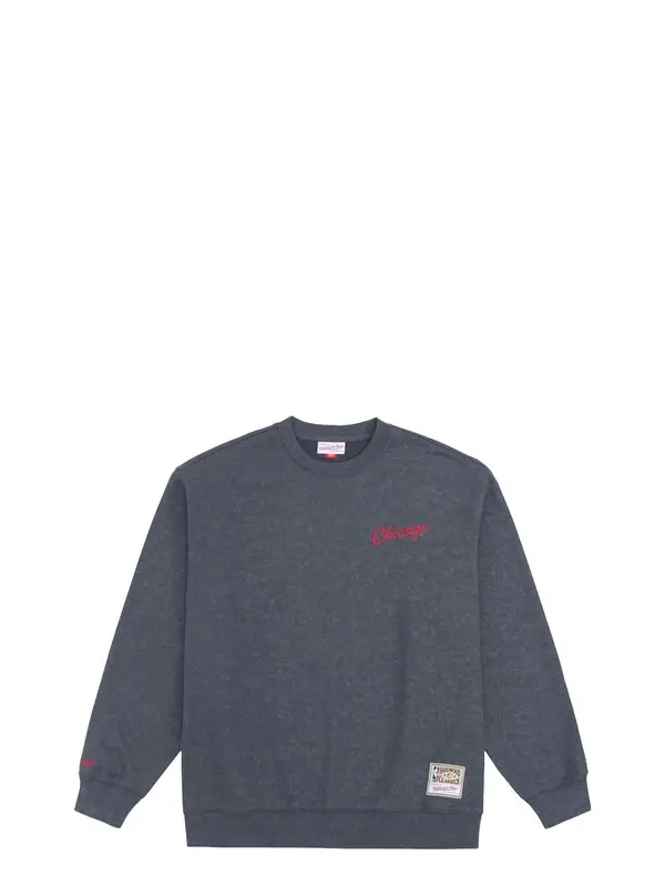 Mitchell & Ness X Nba Chicago Bulls Small Logo Sweatshirt 'grey - Grey/red
