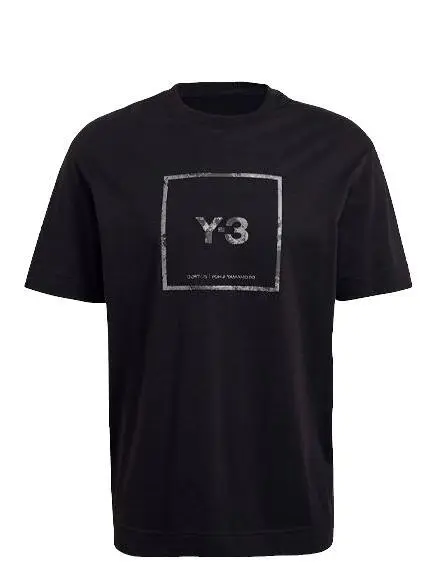 Adidas Y-3 Ss21 Short Sleeve T-shirt With Reflective Square Logo - Black
